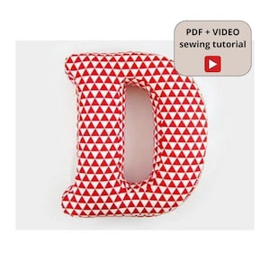 Letter Pillow PDF Sewing Tutorial With Video, DIY Letter Cushion, PDF ...