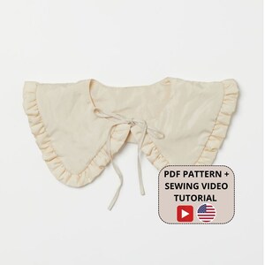 Detachable Ruffle Collar PDF Pattern, Peter Pan Neck Collar, Sewing ...