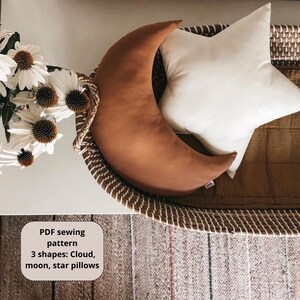 Cloud Pillow, Star Pillow and Moon Pillow Set DIY Sewing Pattern With ...