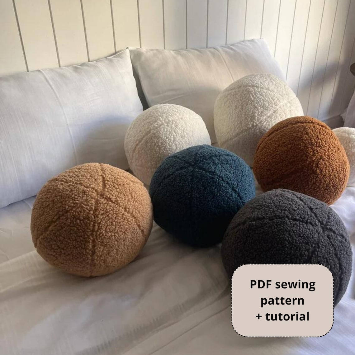 Boucle Ball Pillow Sewing Pattern Ball Cushion Pattern PDF Instant ...