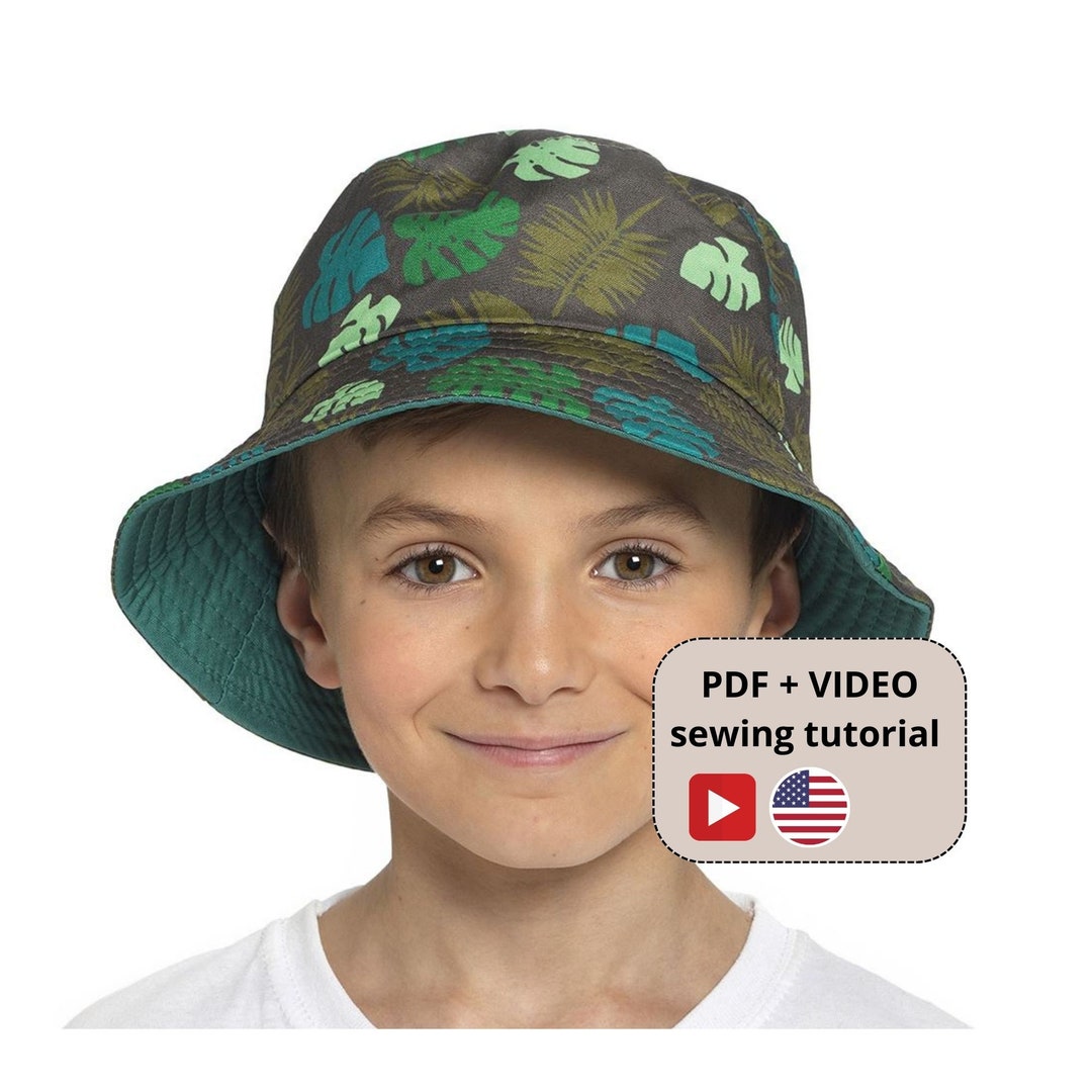 Kids Sun Hat Sewing Pattern & VIDEO Tutorial 4 Sizes 1 To7 Years ...