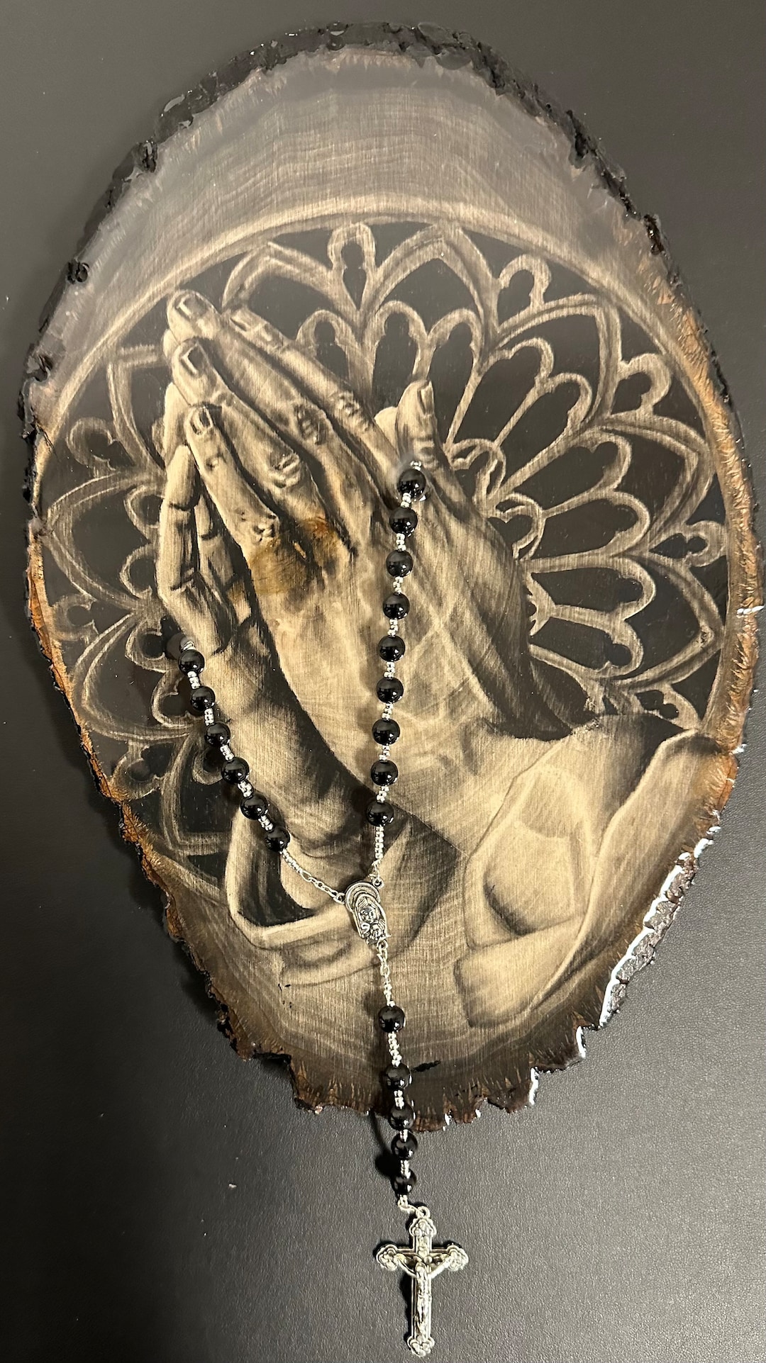 Praying Hands With Rosary - Etsy