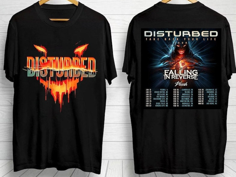 Disturbed 2024 Tour T-Shirt, Disturbed with Falling in Reverse Concert ...