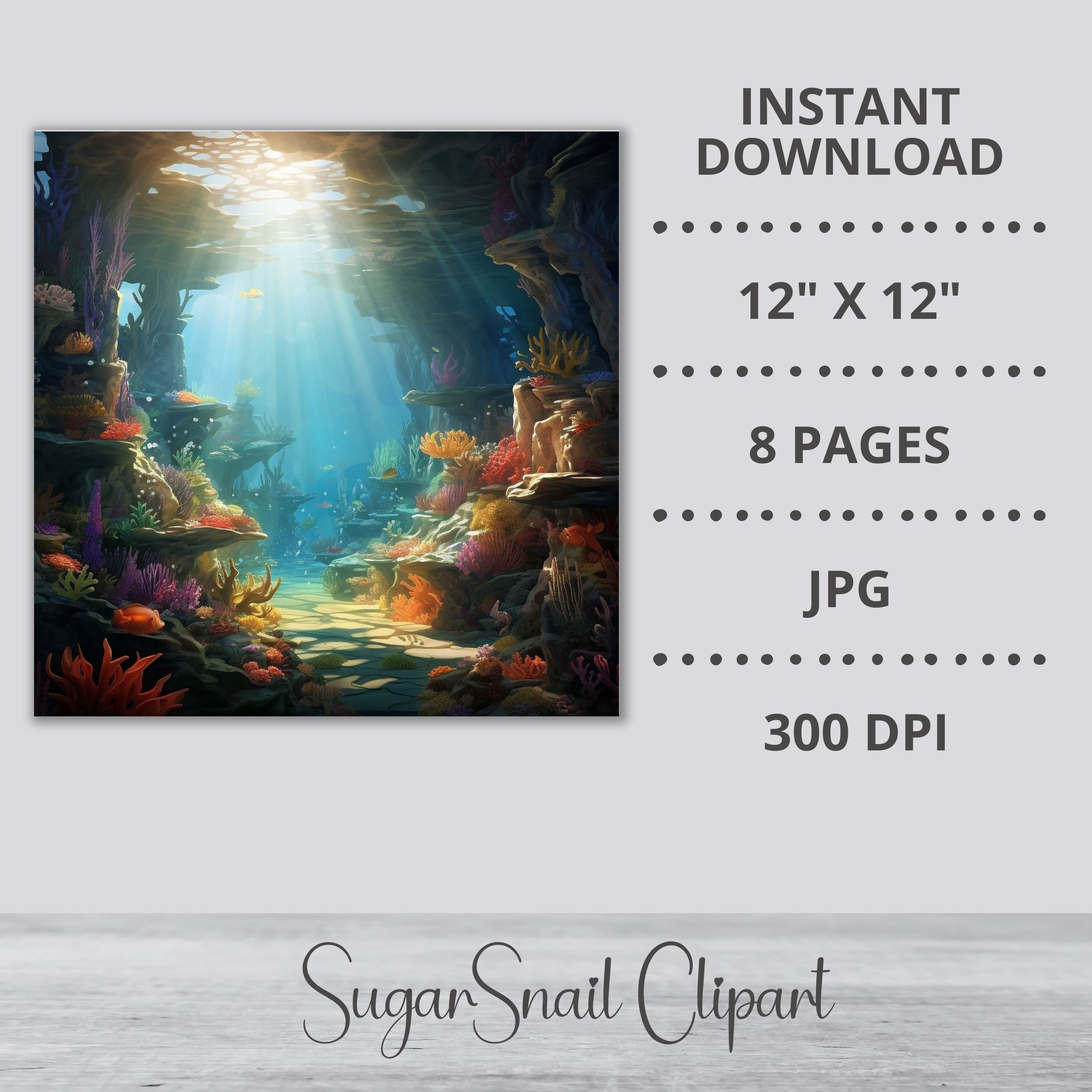 Ocean Theme Background, Under Sea Digital Backdrop, Underwater Overlay ...