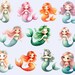 Mermaid Clipart, Ocean Fantasy PNG, Pastel Mermaids, Watercolor Sea ...