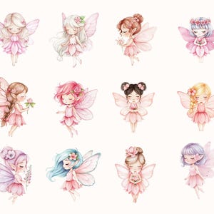 Watercolor Pink Fairy Clipart | Enchanted Forest PNG (digital Download ...