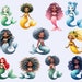 Mermaid Clipart, Ocean Fantasy PNG, Pastel Mermaids, Watercolor Sea ...