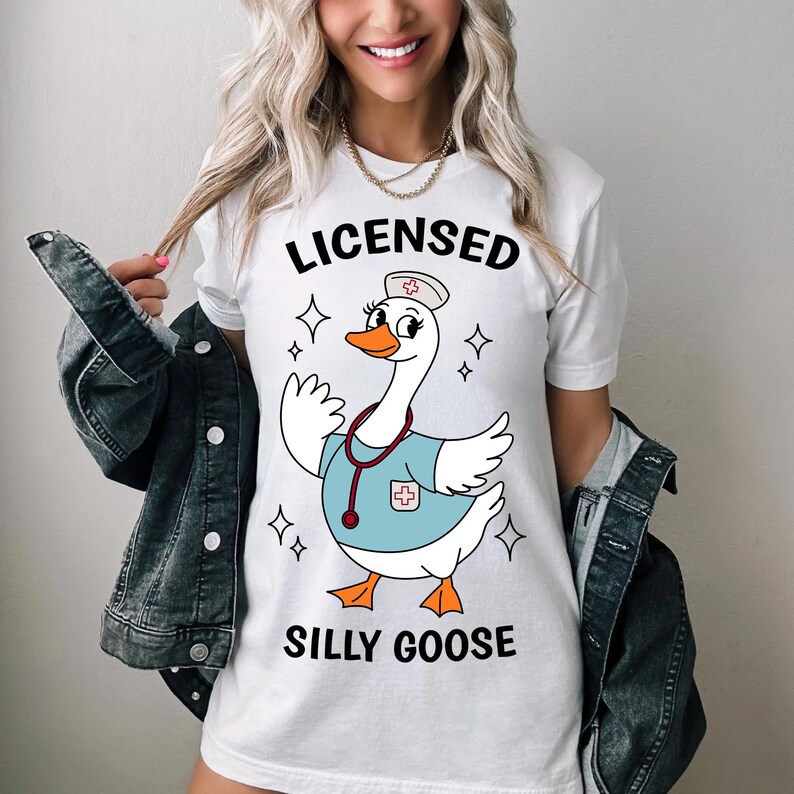 Licensed Silly Goose SVG Clipart, Nurse Goose With Nurse Hat, Digital ...