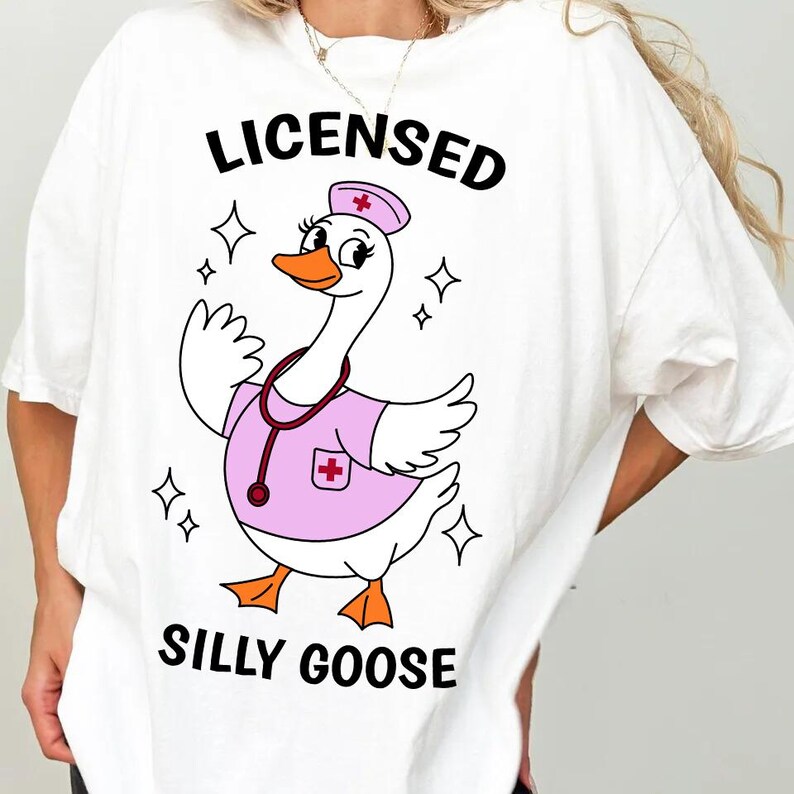 Licensed Silly Goose SVG Clipart, Nurse Goose With Nurse Hat, Digital ...