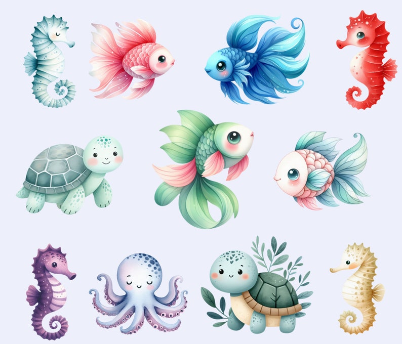 Mermaid Clipart, Ocean Fantasy PNG, Pastel Mermaids, Watercolor Sea ...