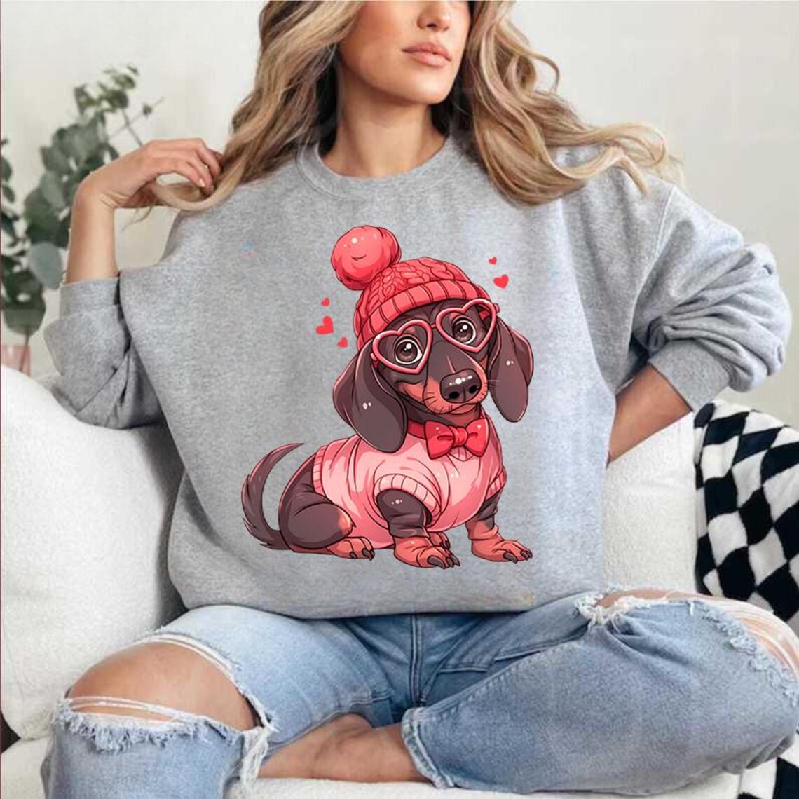 Valentine Dachshund Dog Png, Sausage Dog Valentines Clipart, Love ...