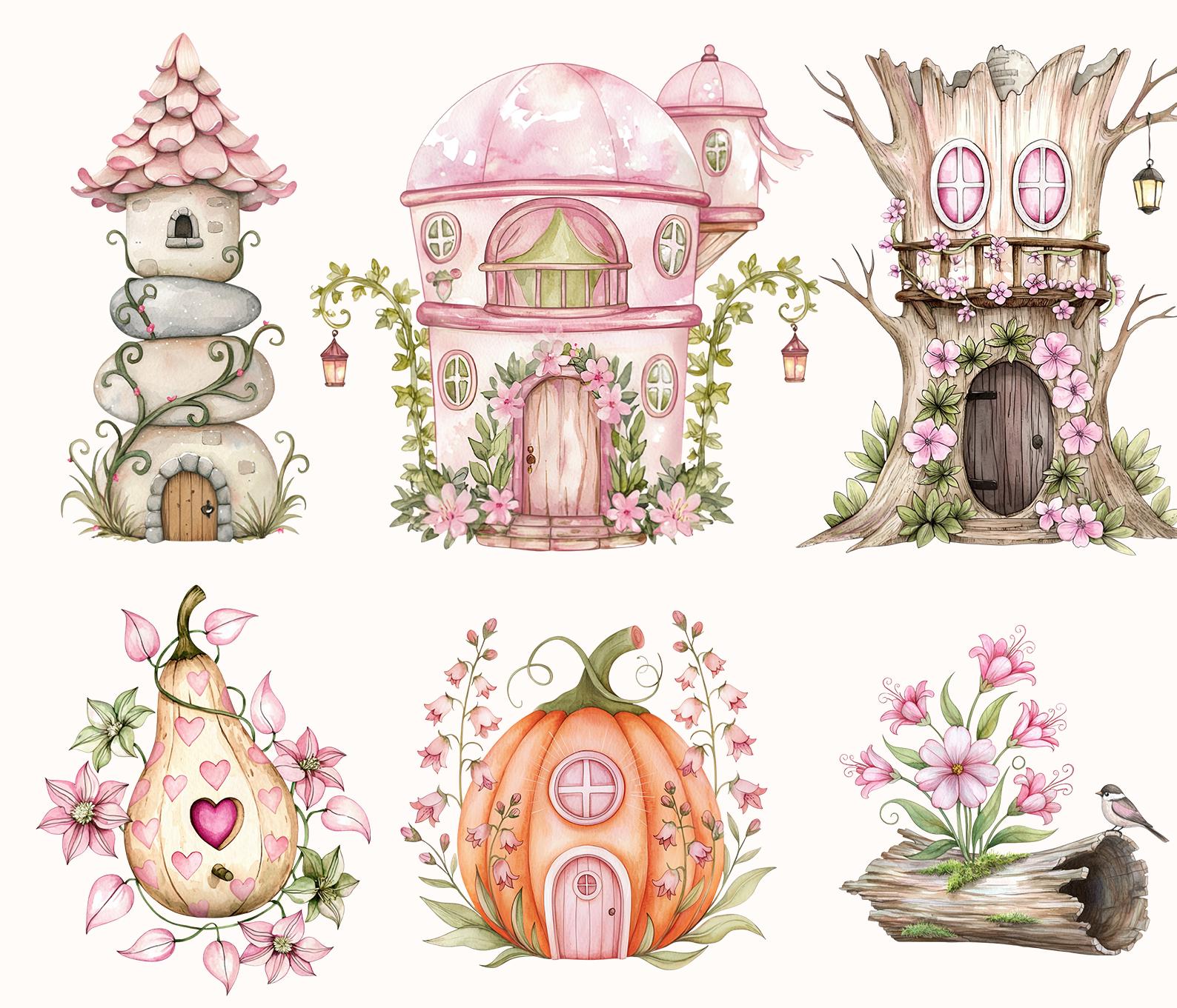 Watercolor Pink Fairy Clipart | Enchanted Forest PNG (digital Download ...
