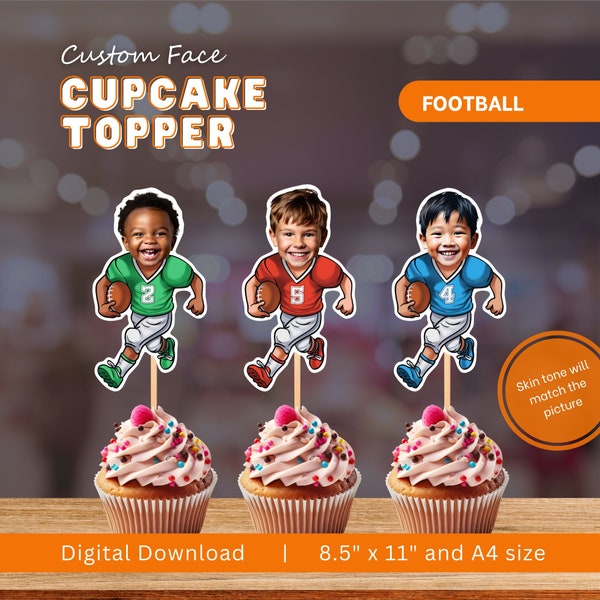 Football Baby Cupcake Toppers - Etsy