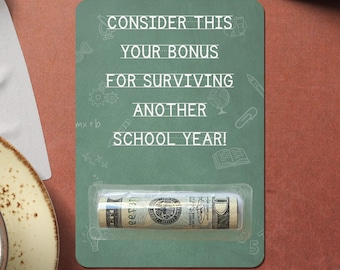 End of Year Teacher Gift Card Holder Printable Teacher Appreciation ...