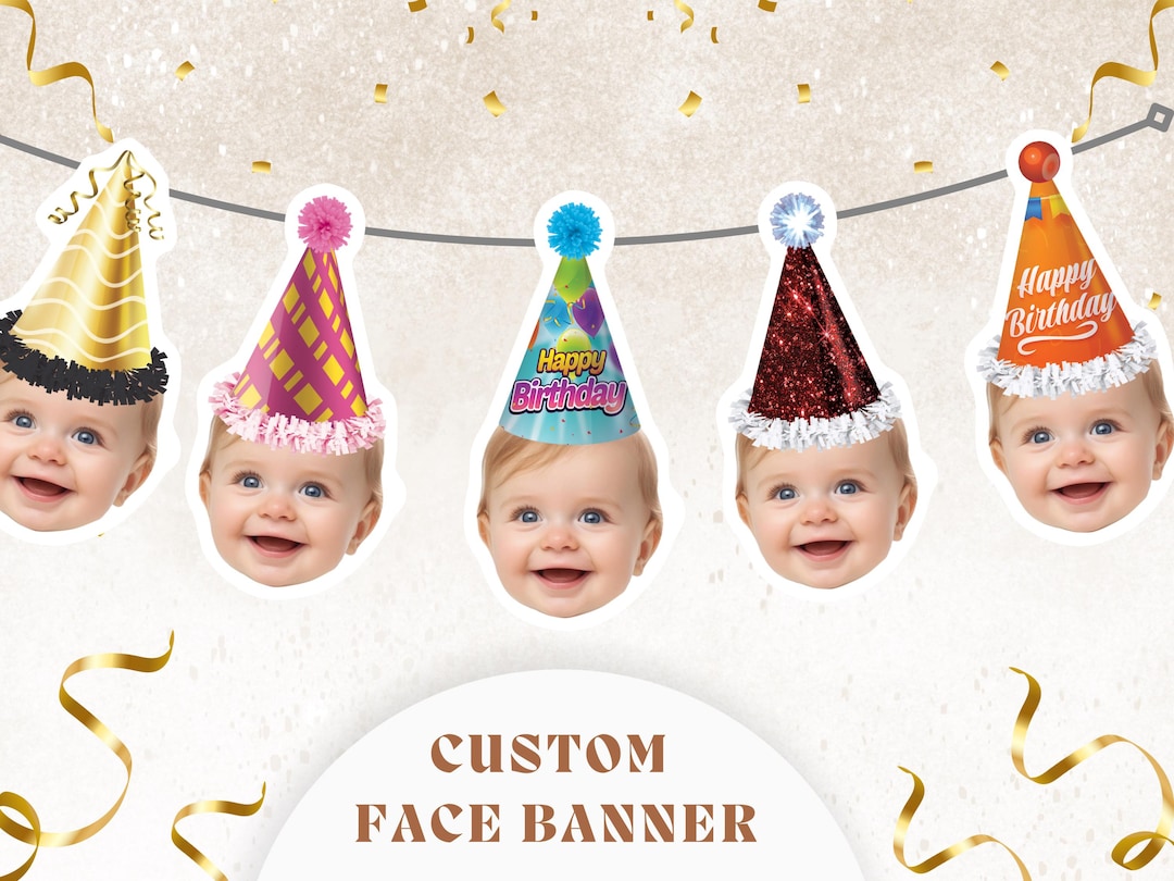 Custom Head Birthday Banner Birthday Photo Banner Face Banner ...