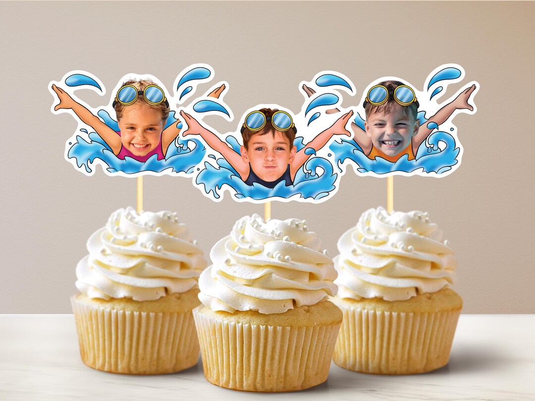 Swimmer Cupcake Toppers Swim Cupcake Toppers Swimming Toppers Swimmer ...