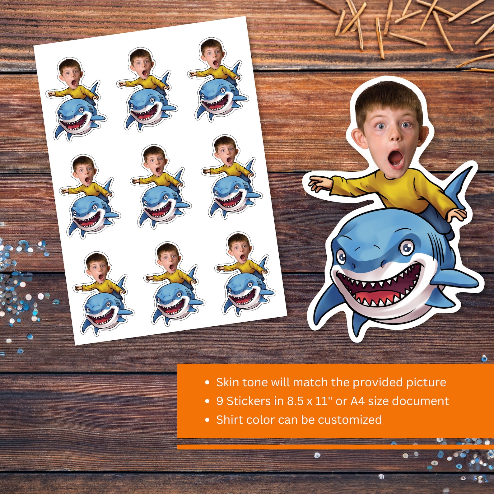 Shark Personalized Face Cupcake Toppers, Custom Baby Face Cupcake ...
