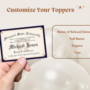 Diploma Cupcake Topper Mini Diploma Cupcake Toppers Graduation ...