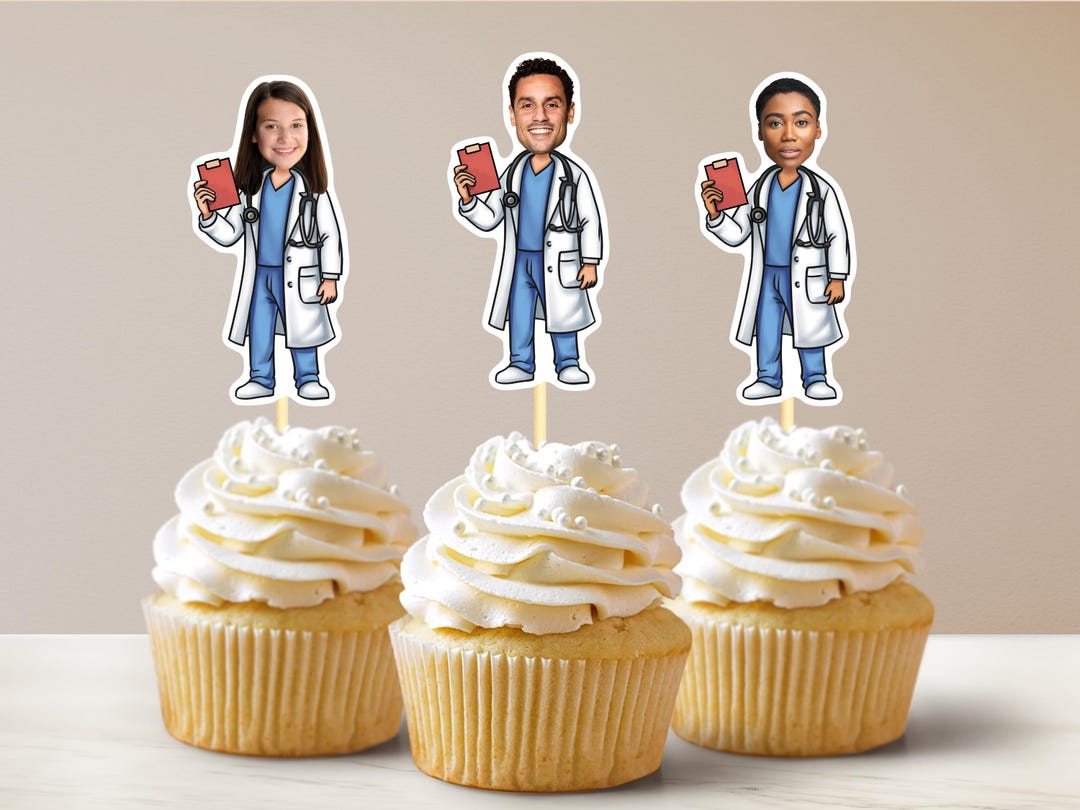 Doctor Cupcake Topper, Nurse Cupcake Topper, Photo Cupcake Topper ...
