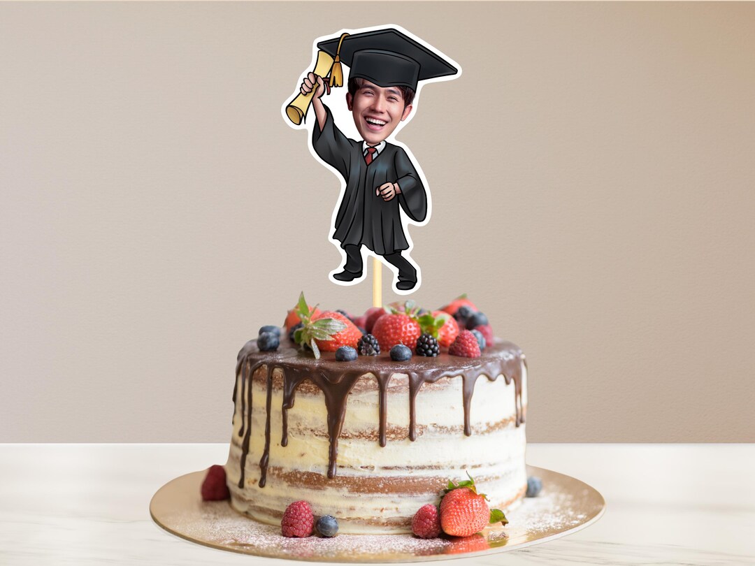 Graduate Cake Topper Graduation Cake Topper Graduate Personalized Face ...