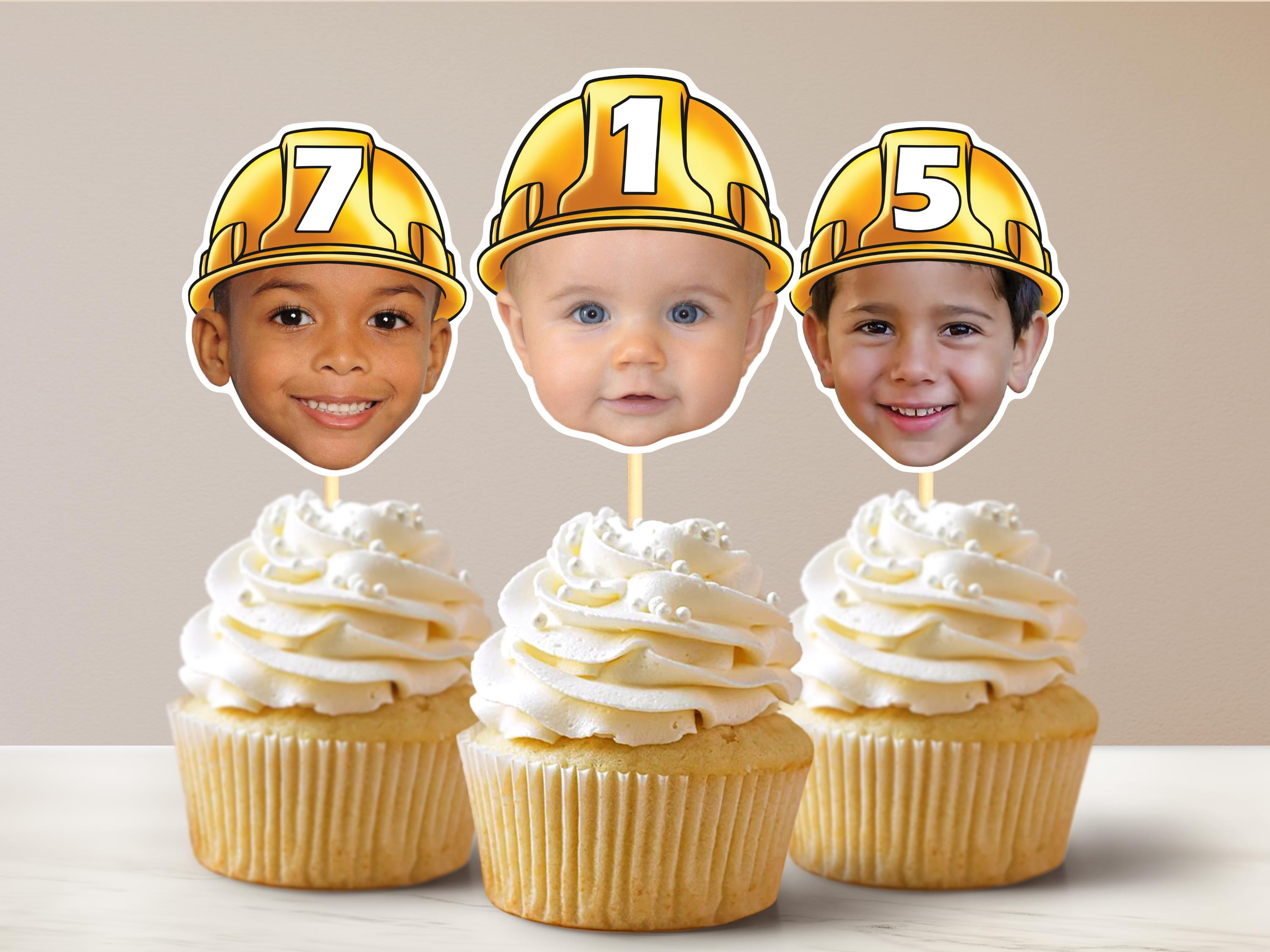 Custom Construction Cupcake Toppers Engineer Cupcake Toppers Builder ...