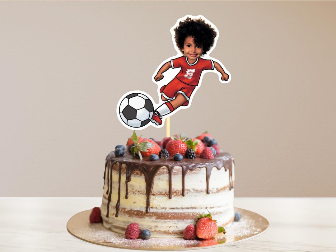 Soccer Player Personalized Face Cake Topper Soccer Photo Cake Topper ...