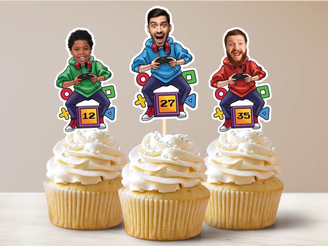 Video Gamer Physical Cupcake Topper Game Party Decor Gamer Birthday ...