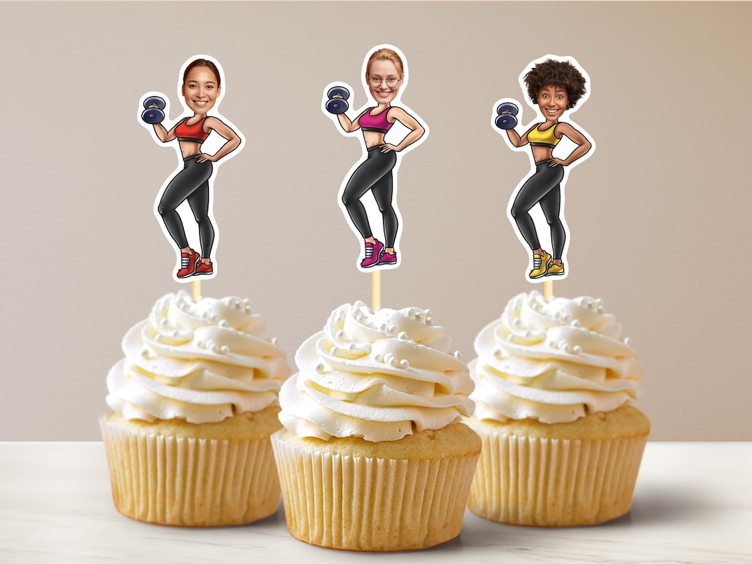 Fitness Trainer Cupcake Toppers Gym Cupcake Fitness Cupcake Toppers ...