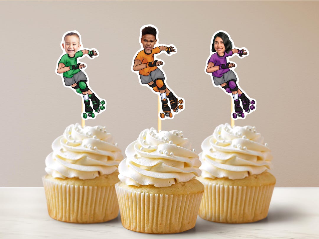Roller Skate Cupcake Toppers Skating Topper Roller Skate Cake Topper ...