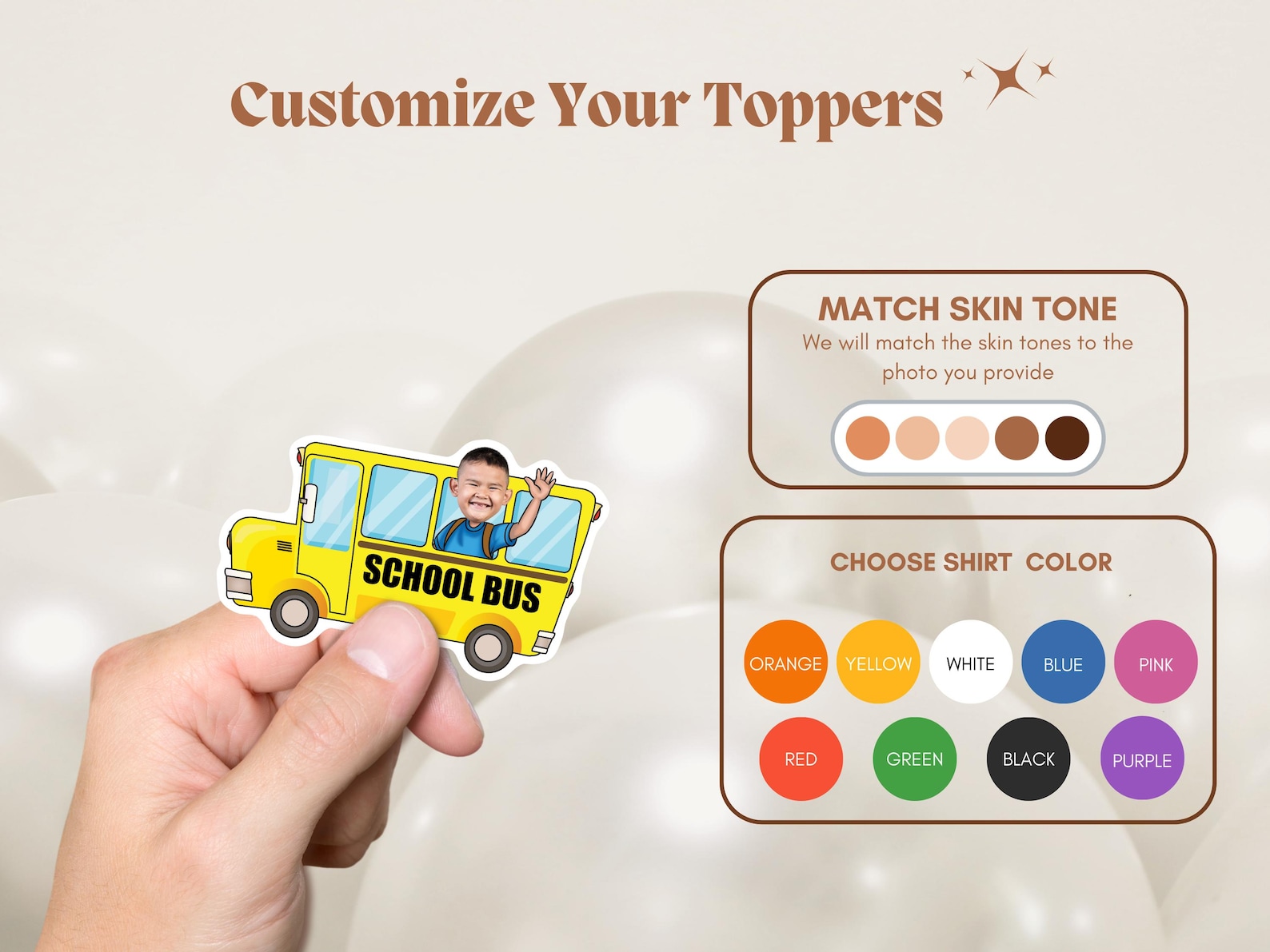 School Bus Cupcake Toppers School Bus Student Cupcake Toppers Bus ...