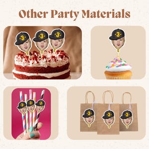 Rapper Hat Gold Chain Funny Custom Face Photo Birthday Cupcake Toppers ...