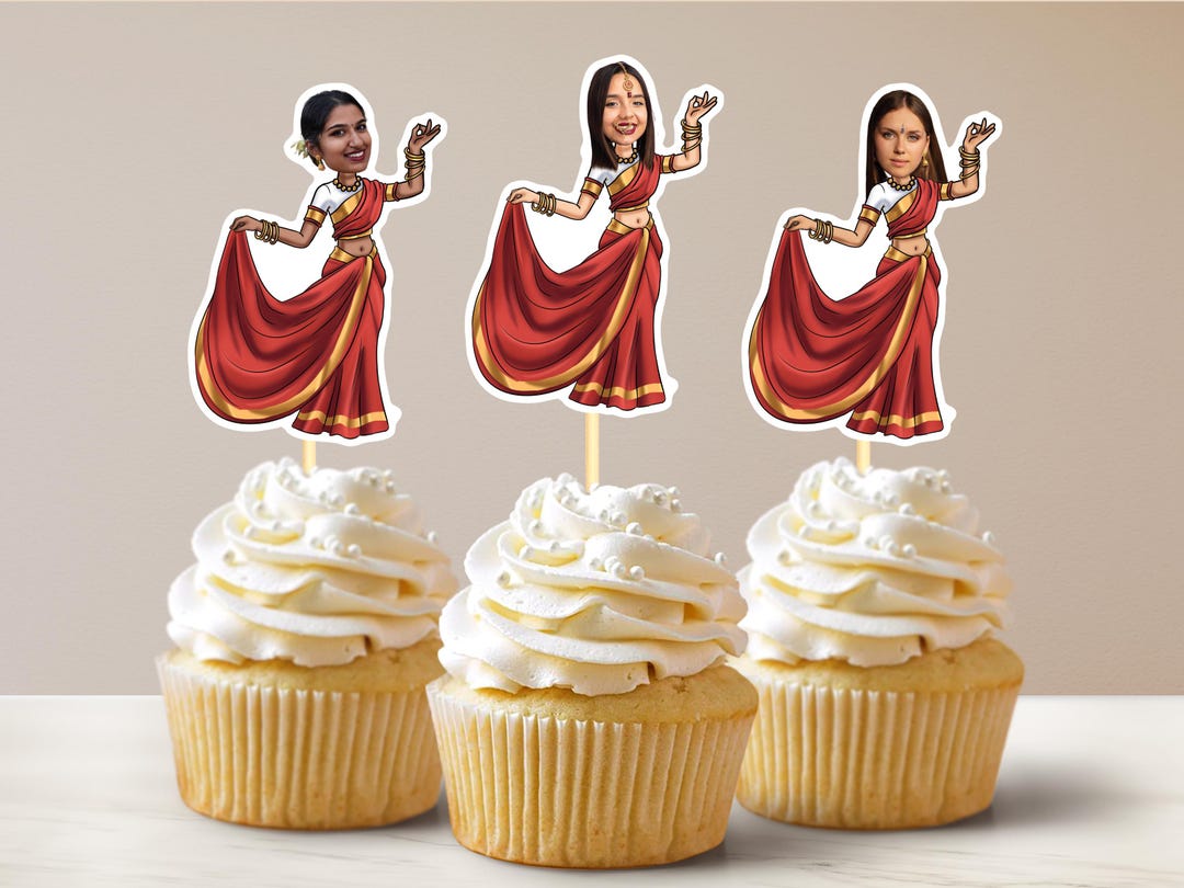 Bollywood Dancer Cupcake Topper Bollywood Party Decor Personalized ...