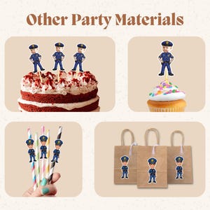 Police Officer Personalized Face Cupcake Toppers Police Birthday Party ...