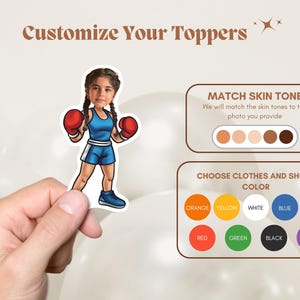 Boxing Personalized Face Cupcake Toppers, Head on a Stick Cupcake ...