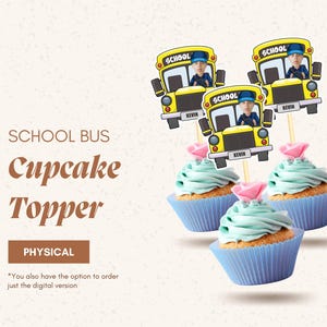 School Bus Driver Cupcake Toppers School Bus Cupcake Toppers Bus Themed ...