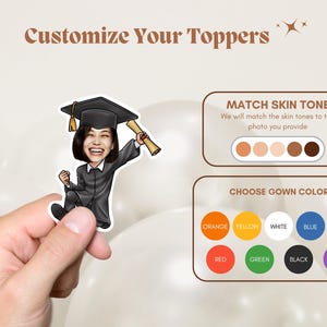 Graduation Photo Cupcake Toppers, Graduation Cake Topper, Grad Party ...