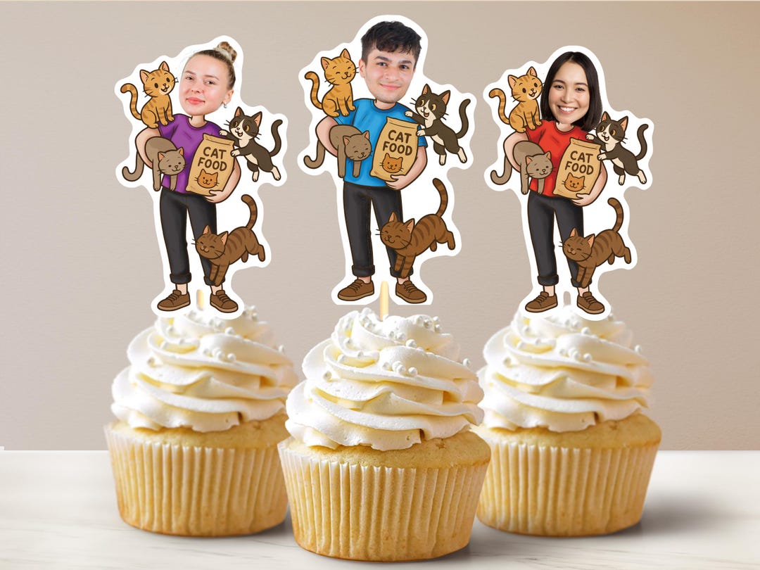 Custom Cat Parent Cupcake Topper Cat Lover Cupcake Cat Themed Birthday ...