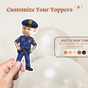 Police Cake Topper Police Officer Personalized Face Cake Topper Police ...