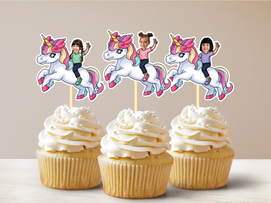 Unicorn Cupcake Toppers Unicorn Birthday Decor Unicorn Party Unicorn ...