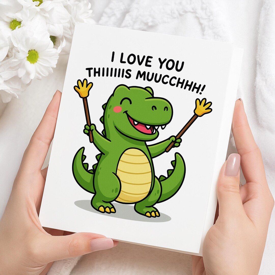 I Love You This Much Card Custom Greeting Cards Valentine's Day ...