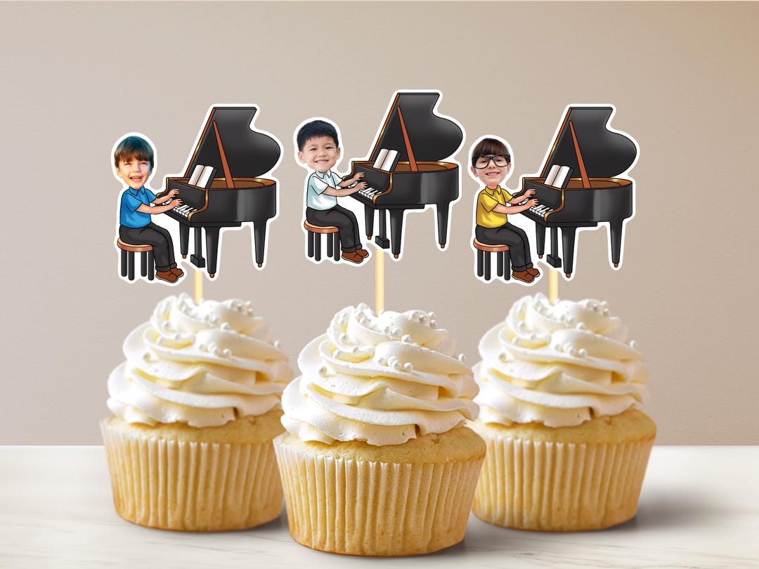 Piano Cupcake Topper Pianist Cupcake Topper Kids Music Party Decor ...