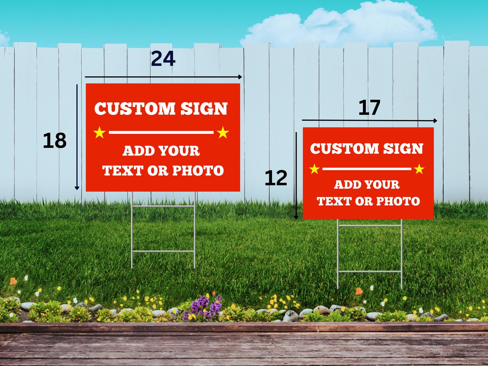 Custom Yard Signs Single & Double Sided Personalized Advertising Garden ...