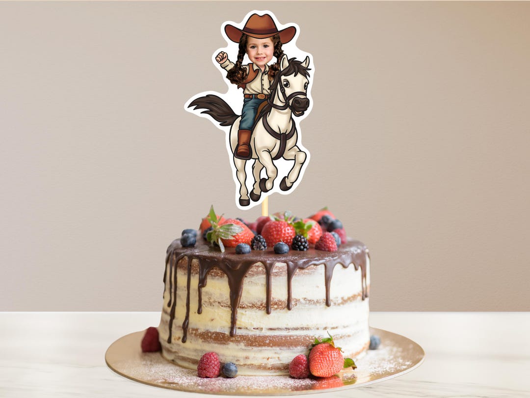 Rodeo Cake Topper Custom Face Photo Cowboy Cake Topper Cowboy ...