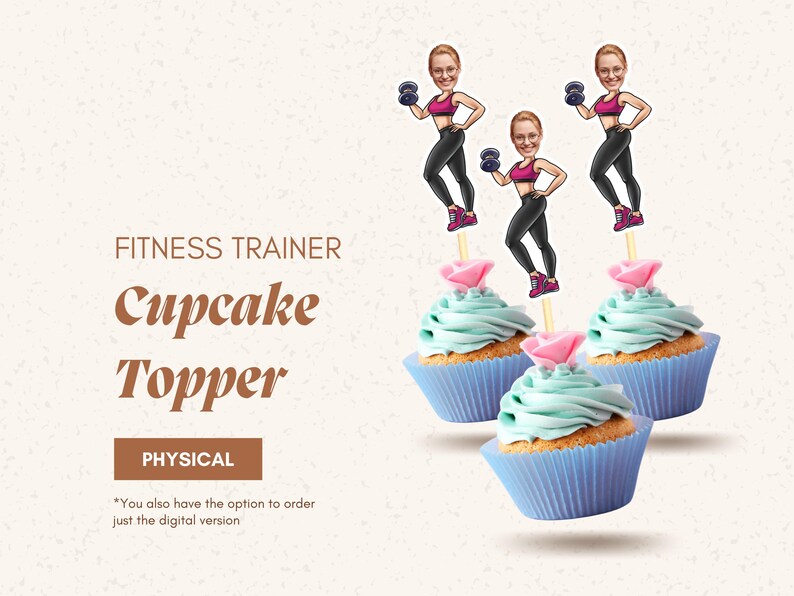 Fitness Trainer Cupcake Toppers Gym Cupcake Fitness Cupcake Toppers ...