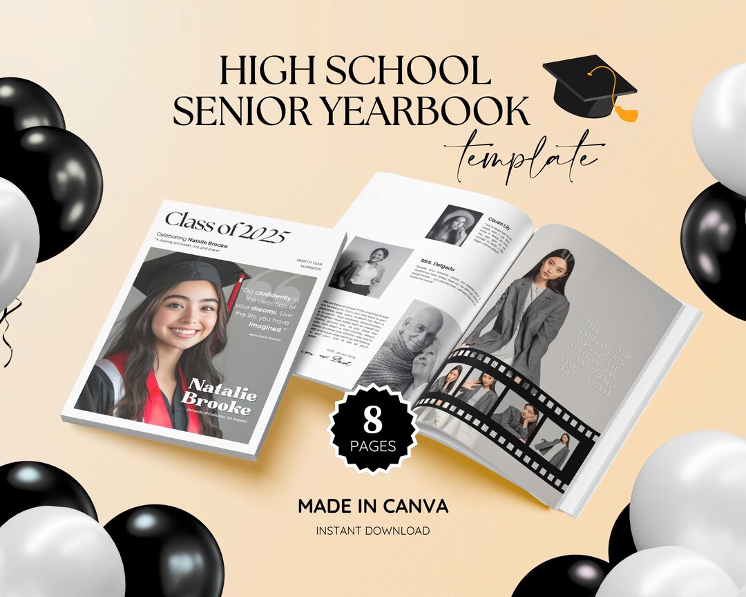 High School Senior Yearbook Template Yearbook Ad Layout Graduation ...