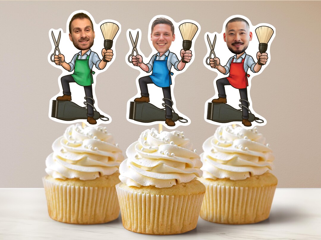 Custom Barber Cupcake Topper Hair Stylist Cake Topper - Etsy