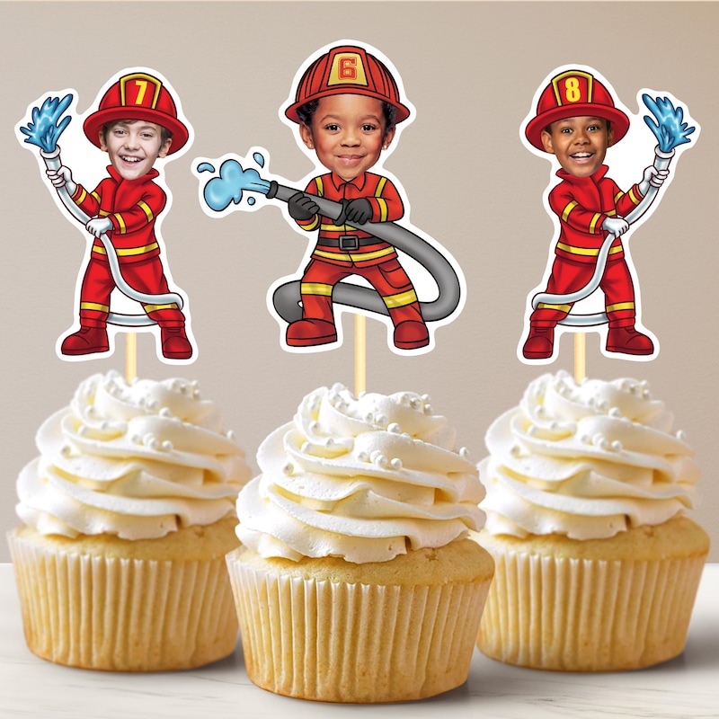Printable Firefighter Topper - Etsy UK