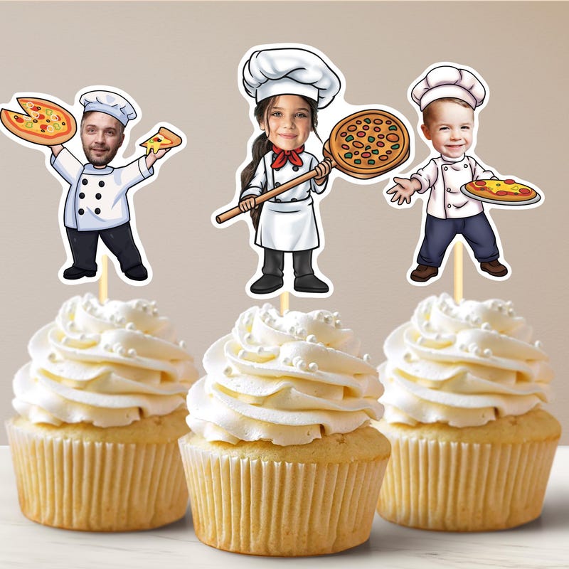 Chef Cupcake Toppers - Etsy