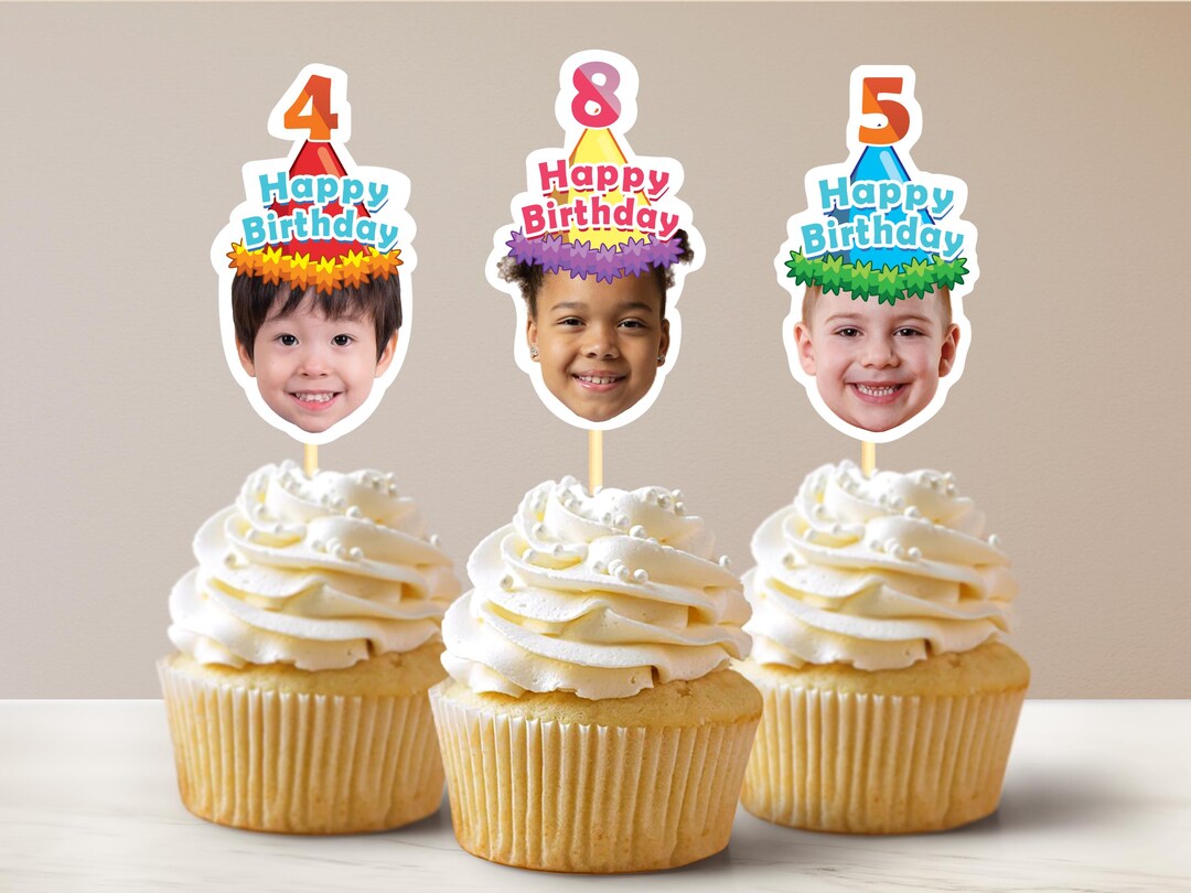 Face Cupcake Topper, Cupcake Topper, Cupcake Topper Face, Baby Face ...