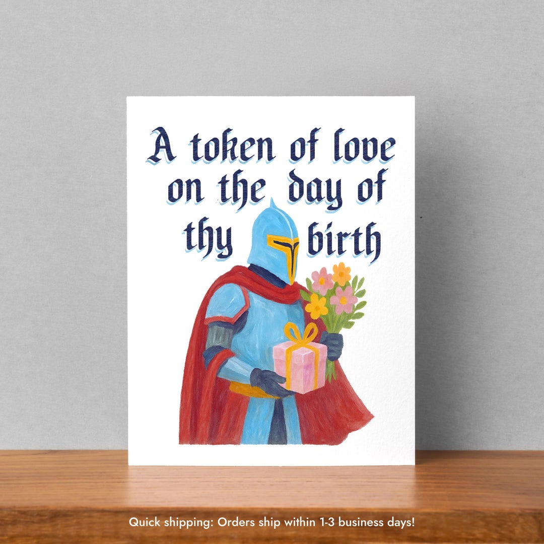 Medieval Birthday Card Funny Greeting Card Happy Birthday Greeting Card ...